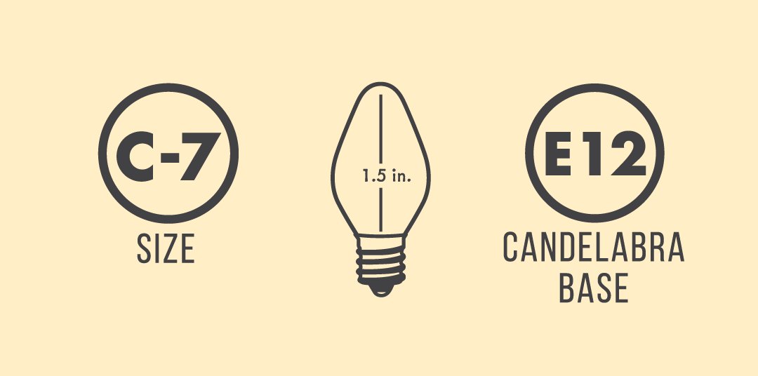 Vintage-style C7 Christmas Light Bulbs in Classic Colors – Tru-Tone