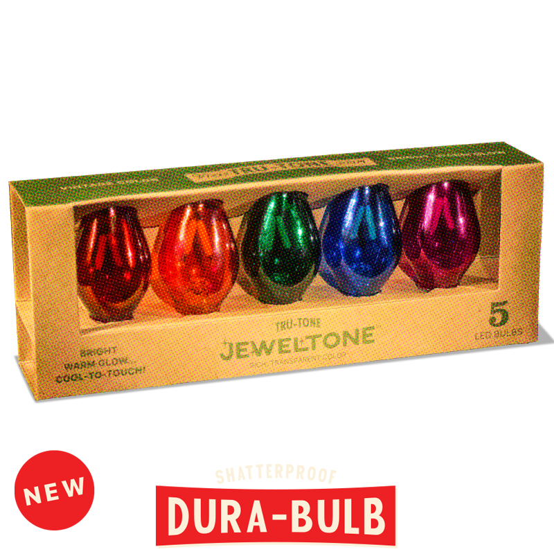 Tru-Tone™ C9 Dura-Bulb™ Jeweltone™ Transparent-color vintage LED bulbs ...