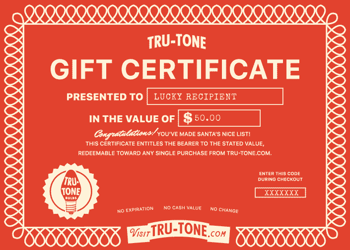 Tru-Tone Gift Certificates