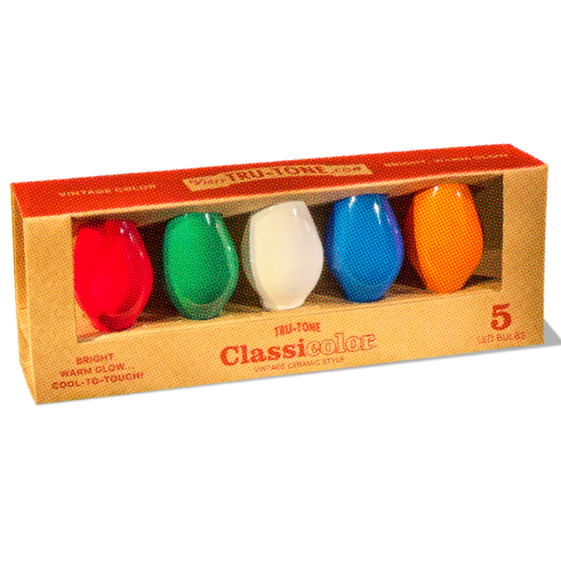 Tru-Tone™ C7 Classicolor™ vintage ceramic style LED• 5 pack
